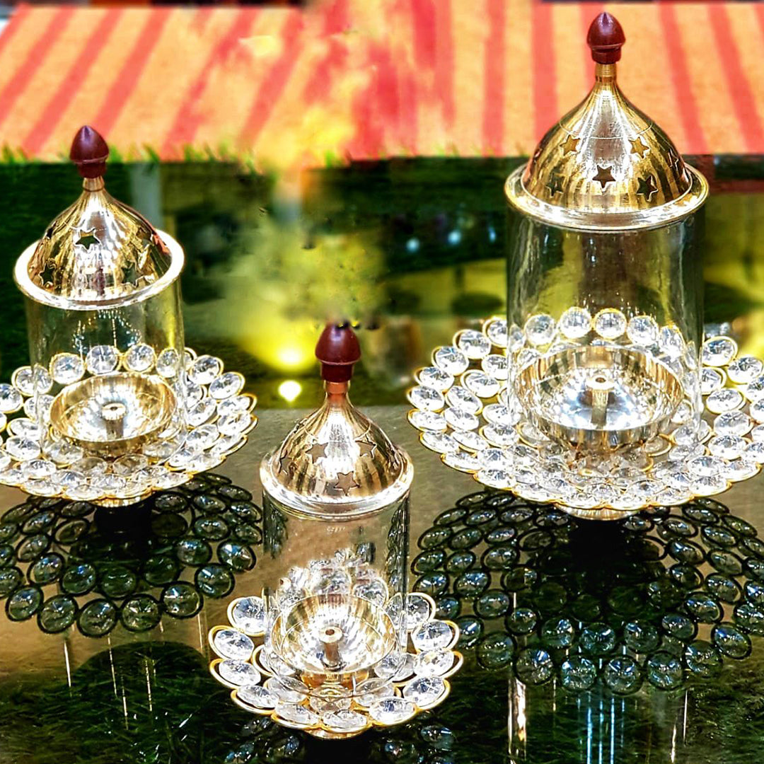 Brass & Glass Akhand Diya – Isvara